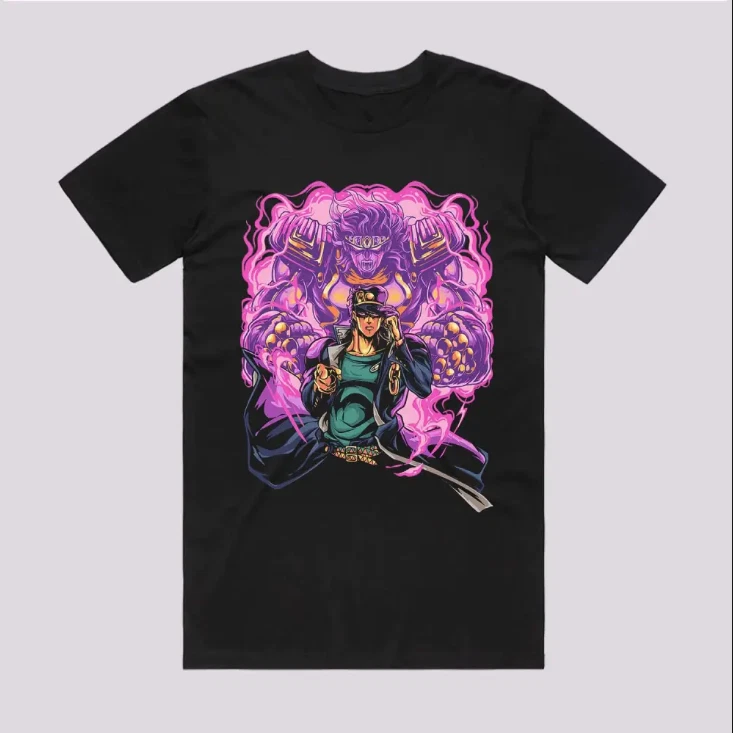 Anime Jojo Star Platinum Japanese Style Black T-Shirt Size S-5XL ...