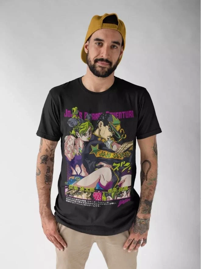Anime Jolyne Jotaro Cujoh Kujo JoJo's Biza Black T Shirt Size S - 5XL ...