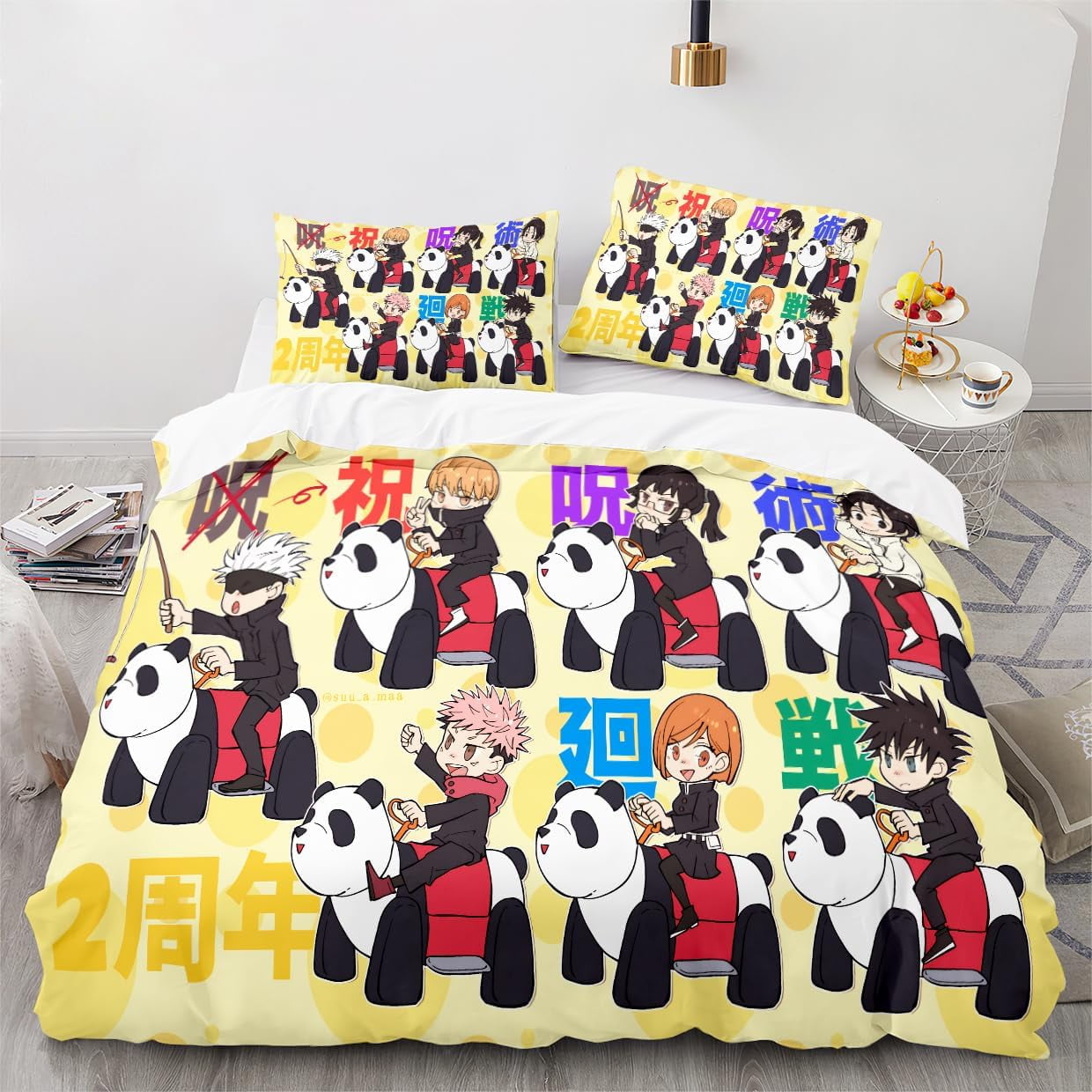 Anime Jujutsu Kaisen Duvet Cover Bedding Set,3D Anime Soft Comfortable ...