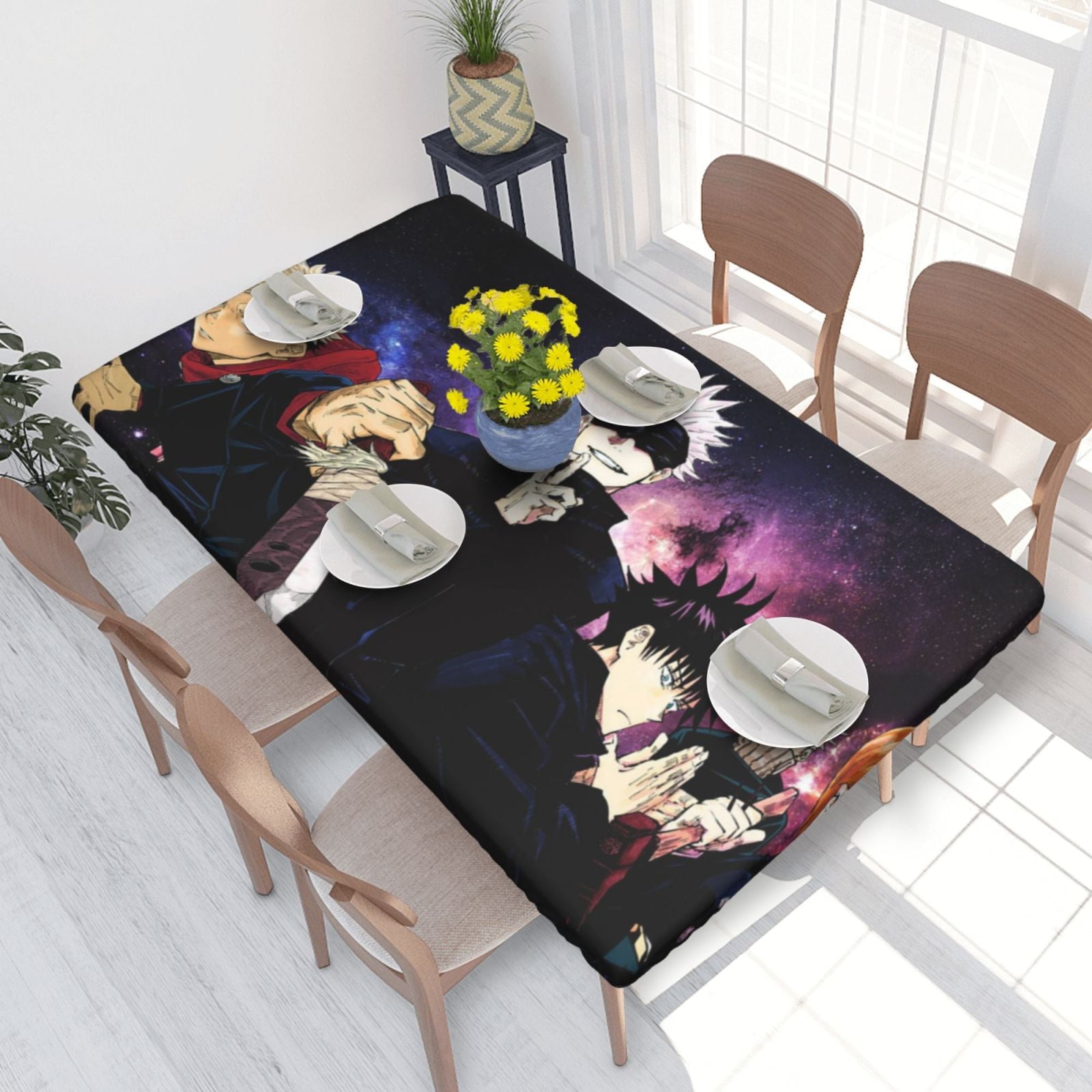 Anime Jujutsu Kaisen Elastic Edged Table Cover Reusable Fitted ...