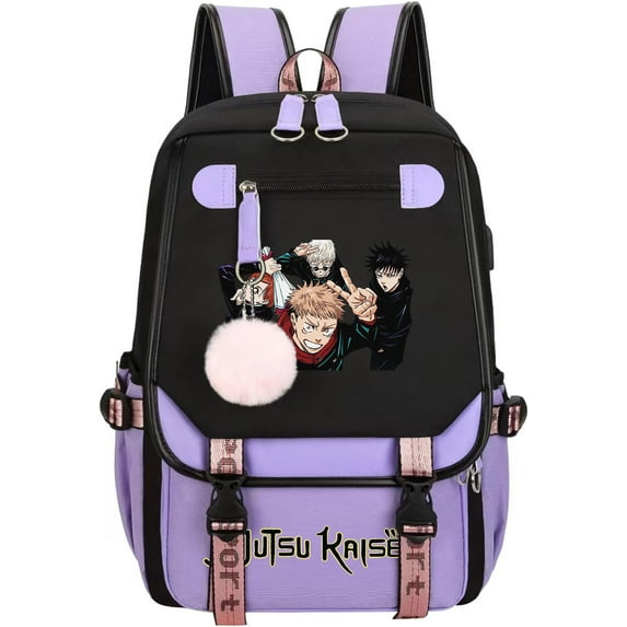 Anime Jujutsu Kaisen Gojo Satoru Backpack with USB Charging Port Cute ...