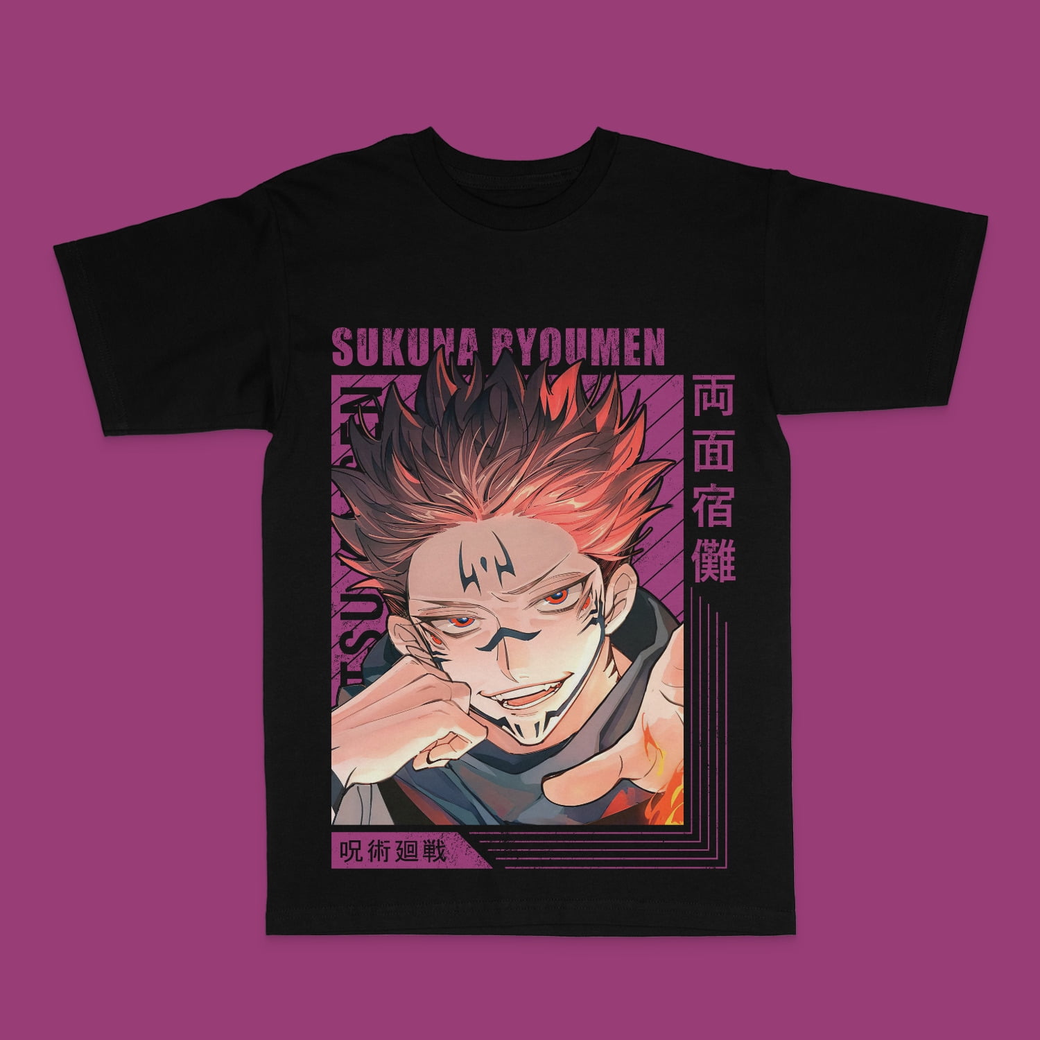 Anime Jujutsu Kaisen Sukuna the king of curses t-shirt Japanese Manga ...