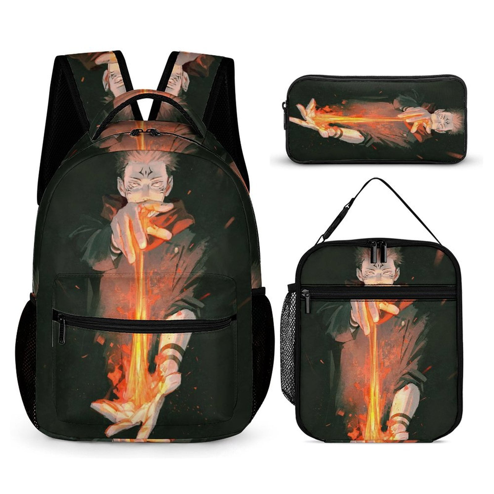 Anime Jujutsu Kaisen Yuji Itadori Backpack Set for School, 3-Piece Set ...