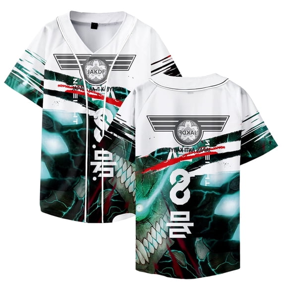 Anime Kaiju No. 8 3D Baseball Jersey Shirts Classic Print Short Sleeve ...