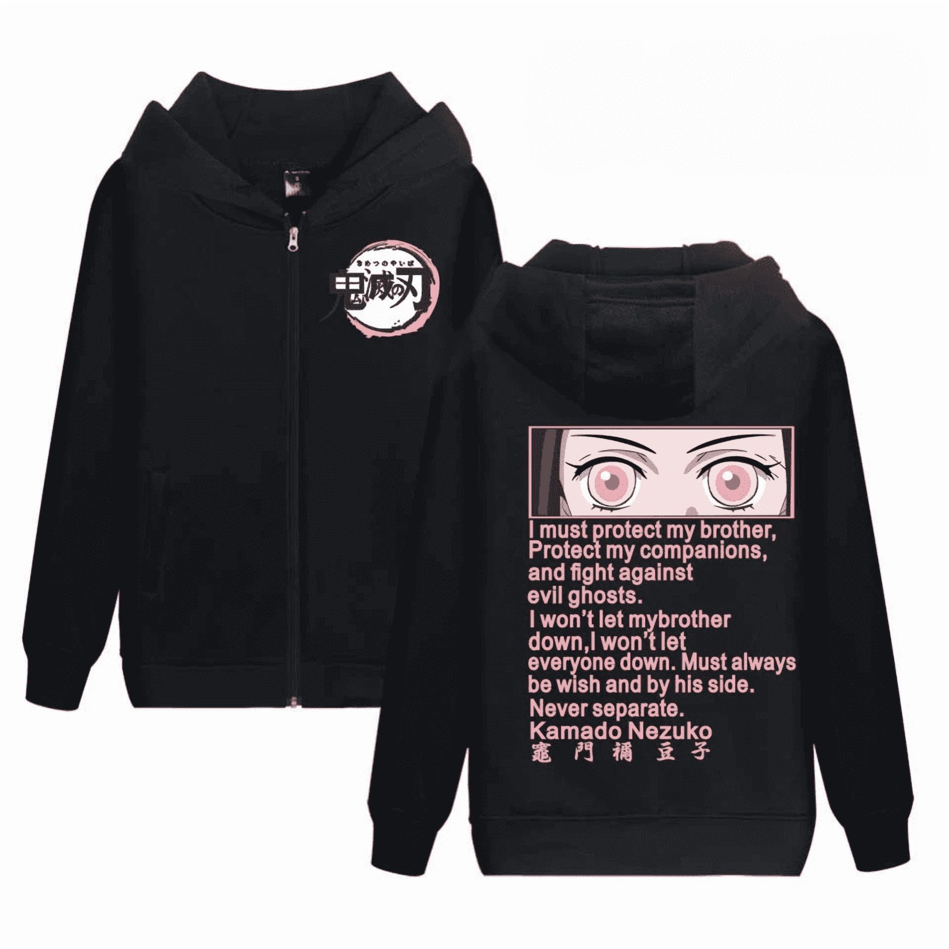 Anime Kamado Nezuko Zip-up Hoodie Kamado Tanjirou Agatsuma Zenitsu ...