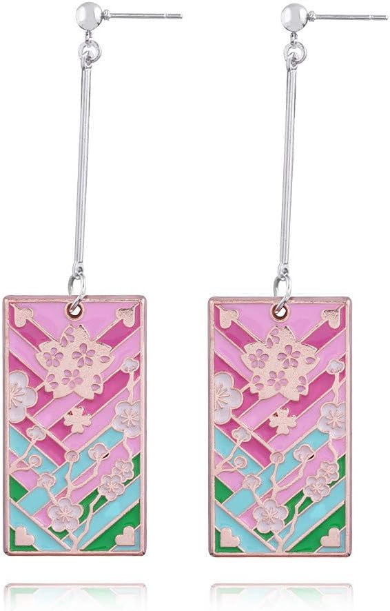 Anime Kamado Tanjiro Hanafuda Earrings - Kimetsu No Yaiba Hanafuda ...