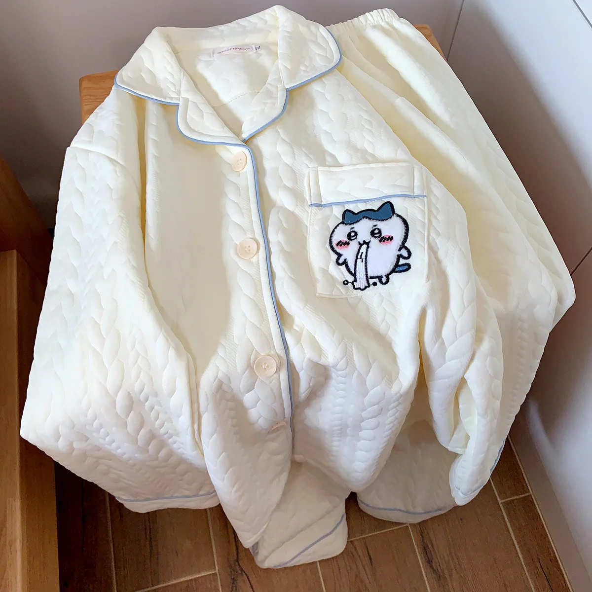 Anime Kawaii Air Cotton Thickened Chiikawa Pajamas Pants Suit Autumn ...