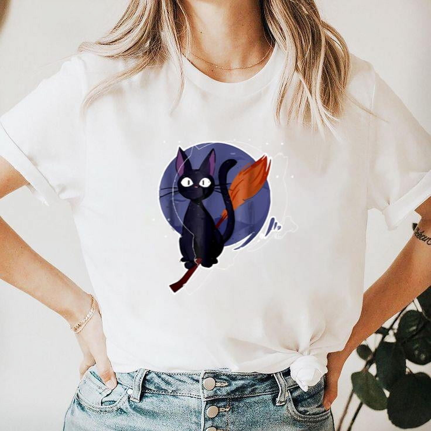 Anime Kawaii Cute JiJi Cat Kikis Delivery Service Best T-Shirt, Ghibli ...