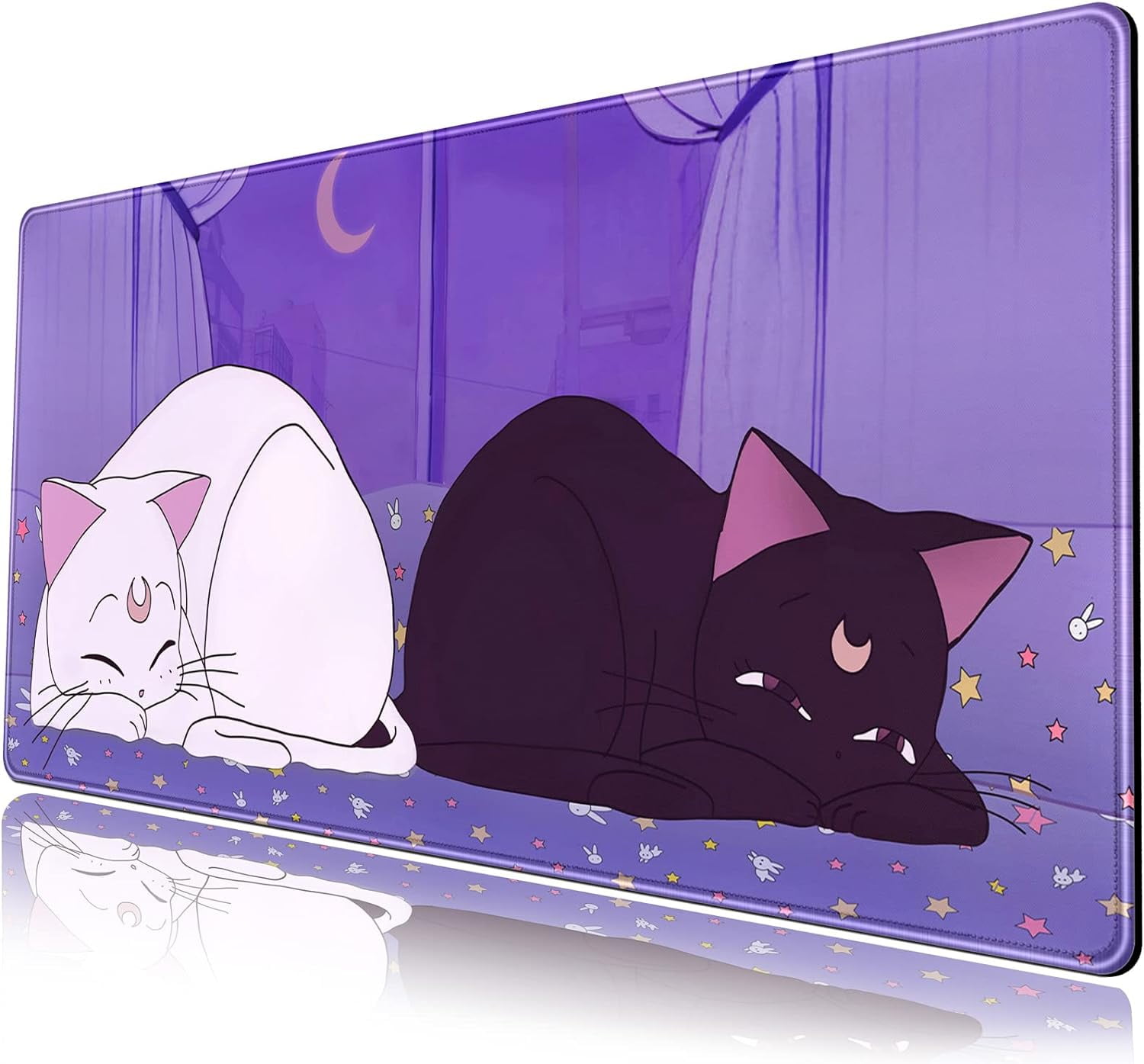 Anime Kawaii Desk Mat Cute Cat Large Mouse Pad XXL Lavender Purple ...