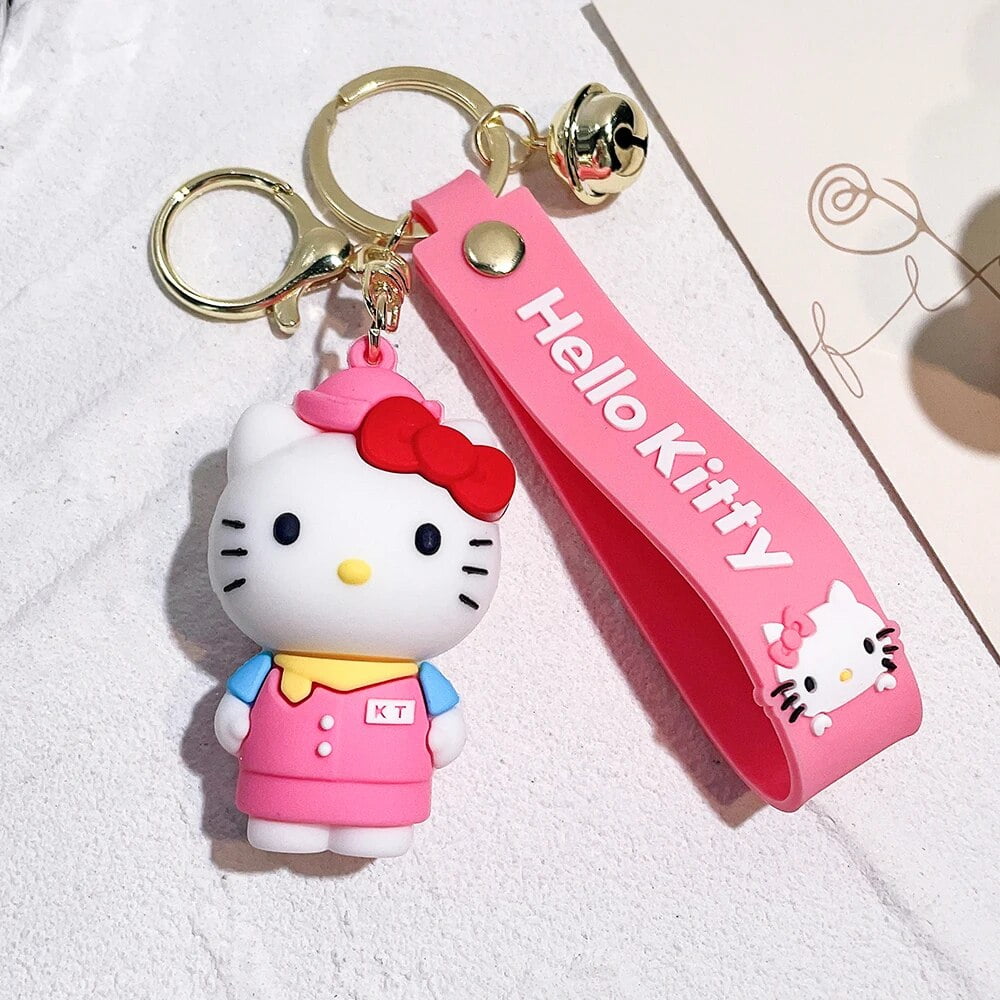 Anime Kawaii Sanrio Hello Kitty Keychain Pendant Holder Key Chain Car ...