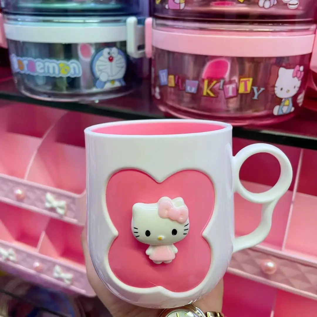Anime Kawaii Sanrioed Figure Hellokittys Kuromi Mouthwash Cup Kids ...