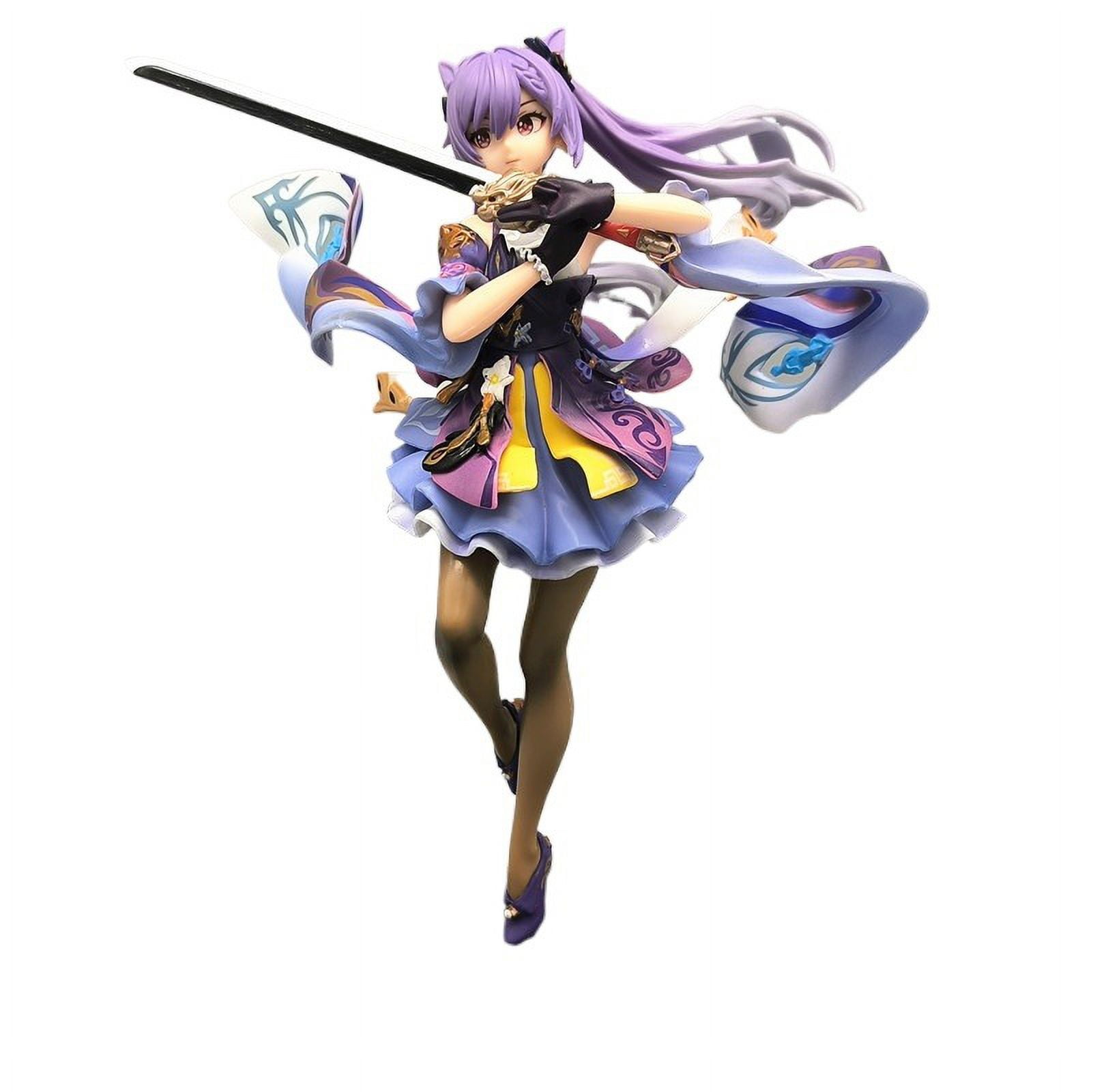 Anime Keqing Brandish Sword Figures,Cute Anime Action Figure Mini Model ...