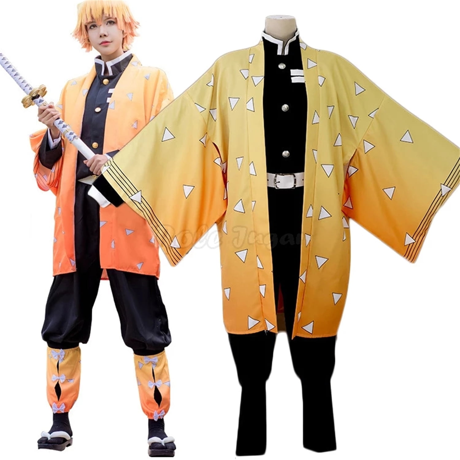 Anime Kimono Cosplay Demon Slayer Costume Agatsuma Zenitsu Kimetsu no ...