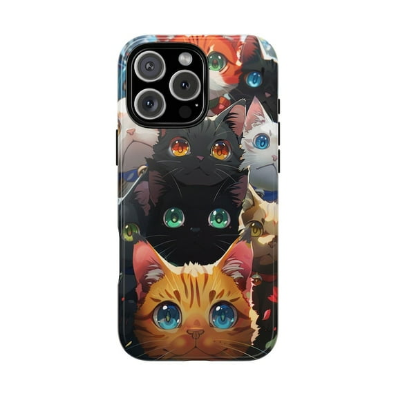 Anime Kitty Cats Cute Big Eyes Cartoon Style Adorable Pet Lover ...
