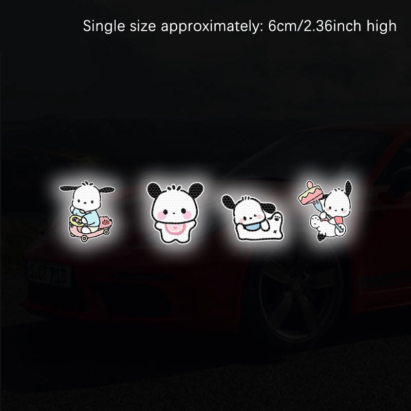 Anime Kuromi Hellokitty Car Sticker Reflective Warning Safety Tape Anti ...