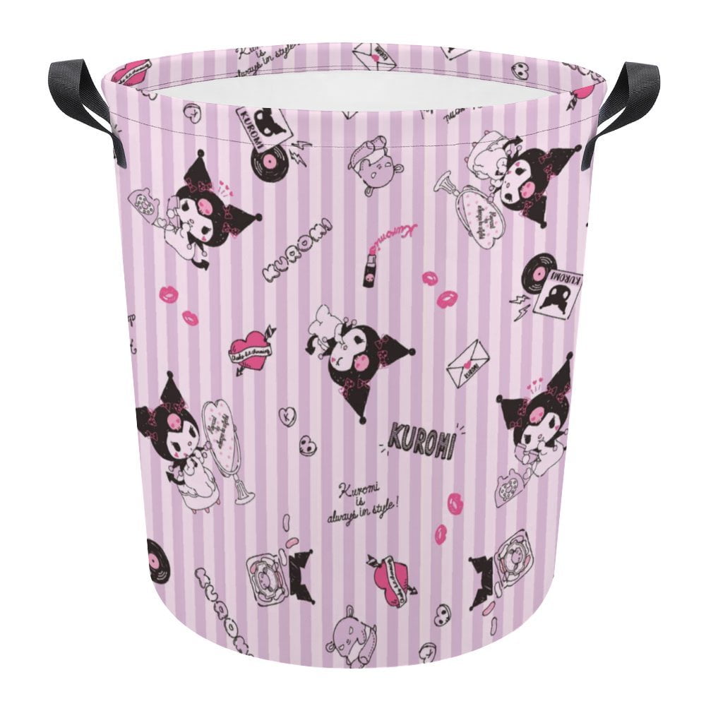 Anime Kuromi Laundry Hamper Laundrys Basket Large Foldable with Handles ...