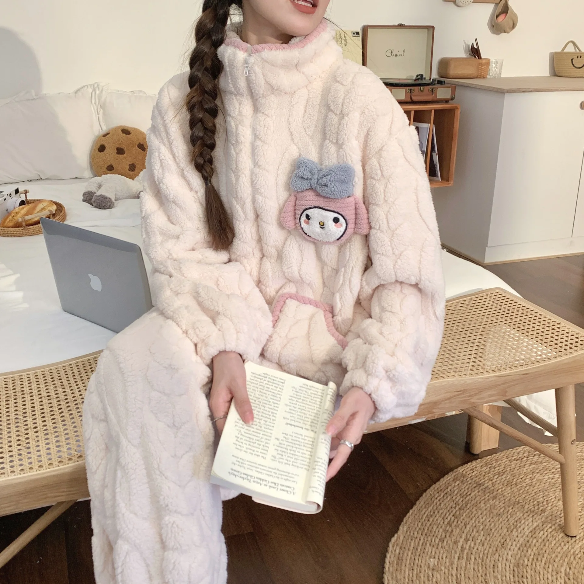 Anime Kuromi Pajamas Pants Suit Sanrioed Women Cute Kawaii Spring ...
