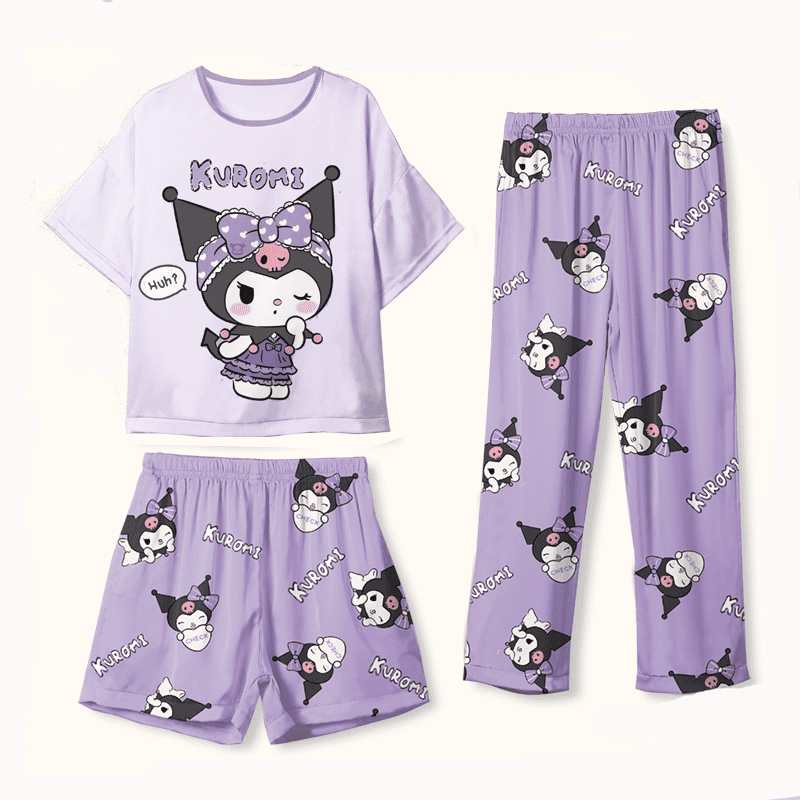 Anime Kuromi Pajamas Set for Cute Cinnamoroll My Melody Cotton Cartoon ...