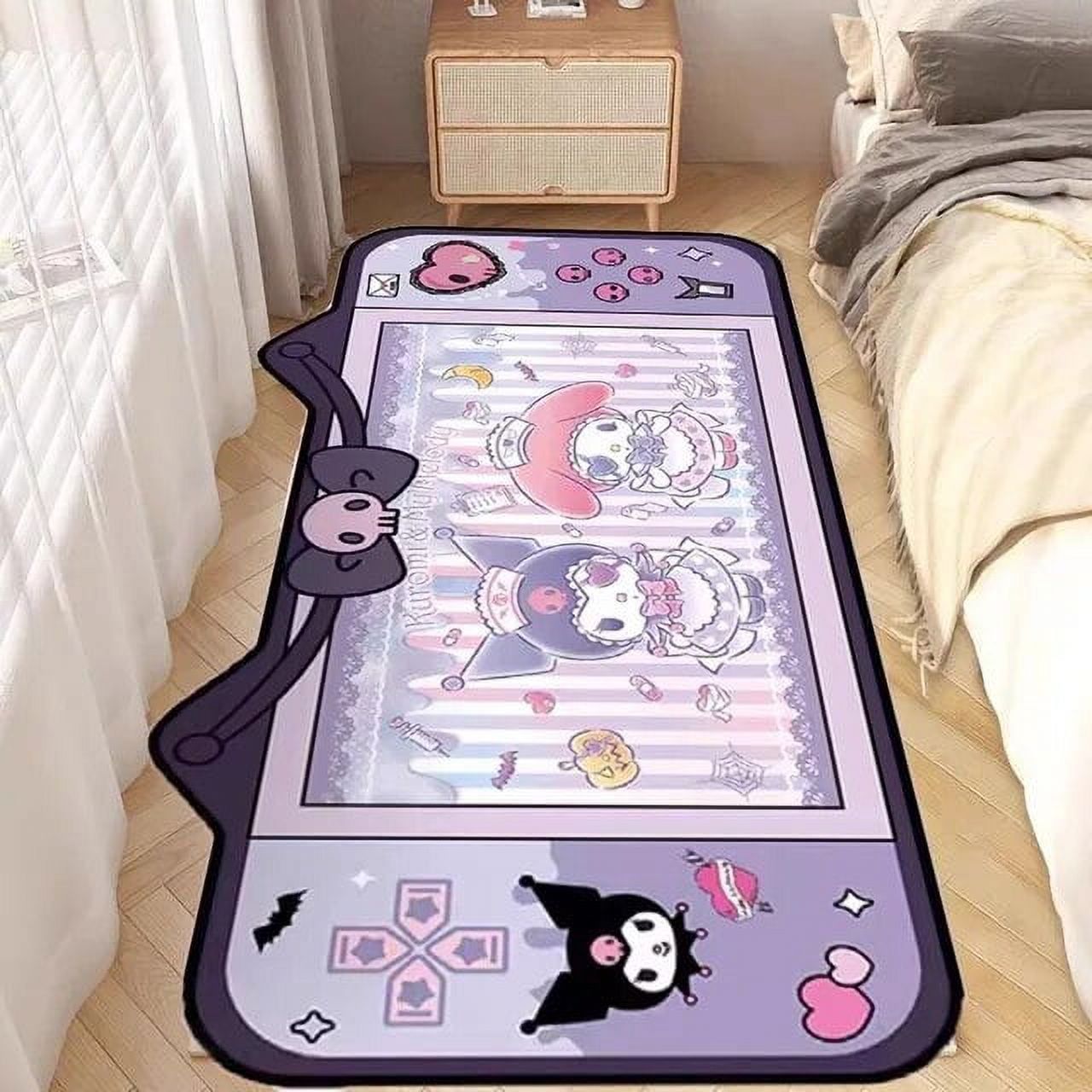 Anime Kuromi Peripheral Carpet Bedroom Living Room Full Bedside Blanket ...