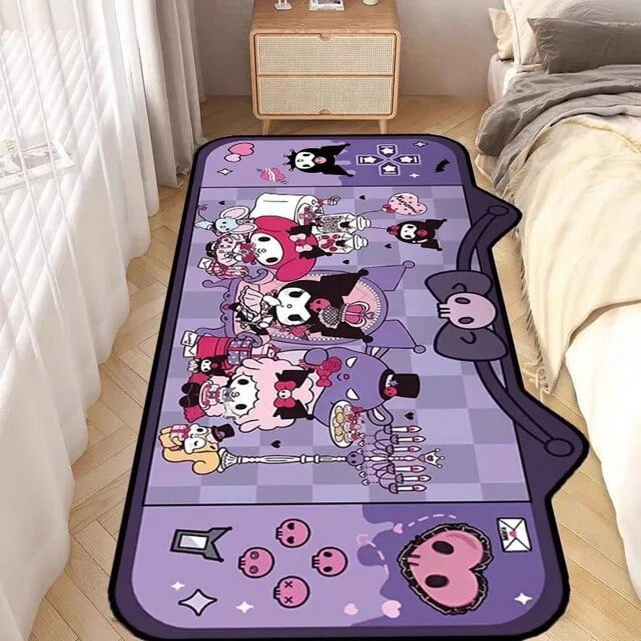 Anime Kuromi Peripheral Carpet Bedroom Living Room Full Bedside Blanket ...