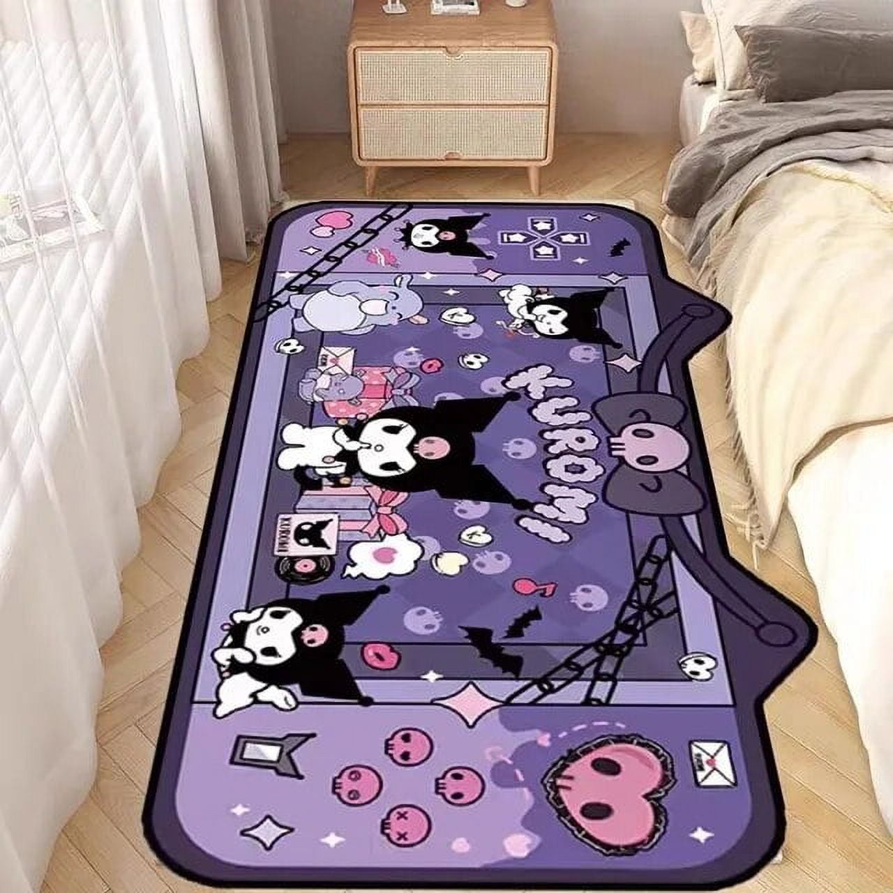 Anime Kuromi Peripheral Carpet Bedroom Living Room Full Bedside Blanket ...