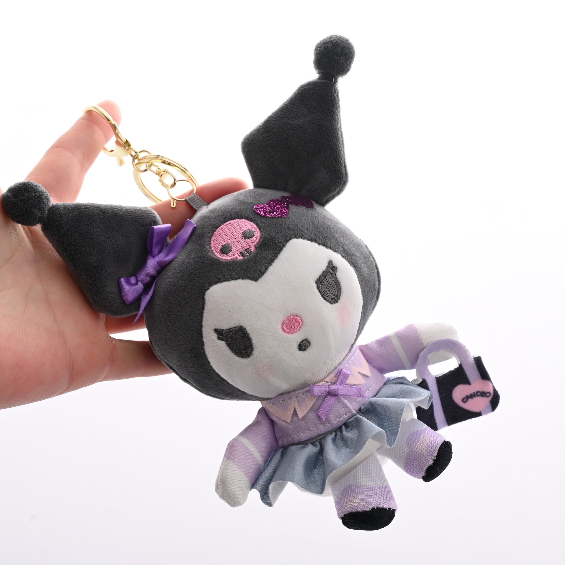 Anime Kuromi keychain plush stuffed keychain kawaii cartoon key ring ...