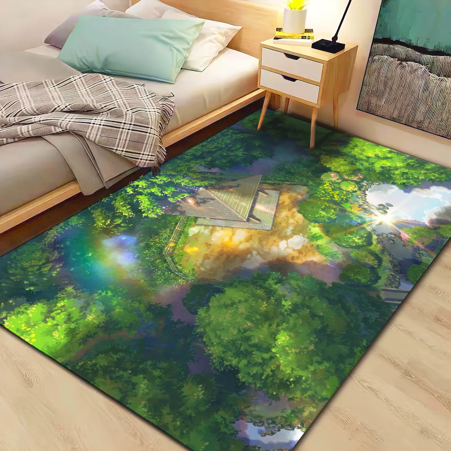 Anime Landscape Rug Kawaii Kids Room r Carpet Hallway Balcony Non-slip ...