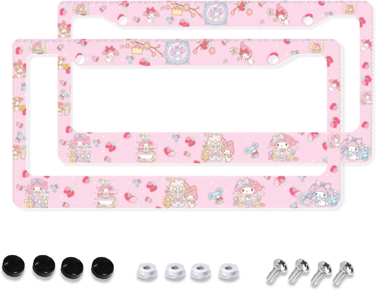 Anime License Plate Frame Cars Accessories 2PCS 12.2"x6.3" Metal for ...