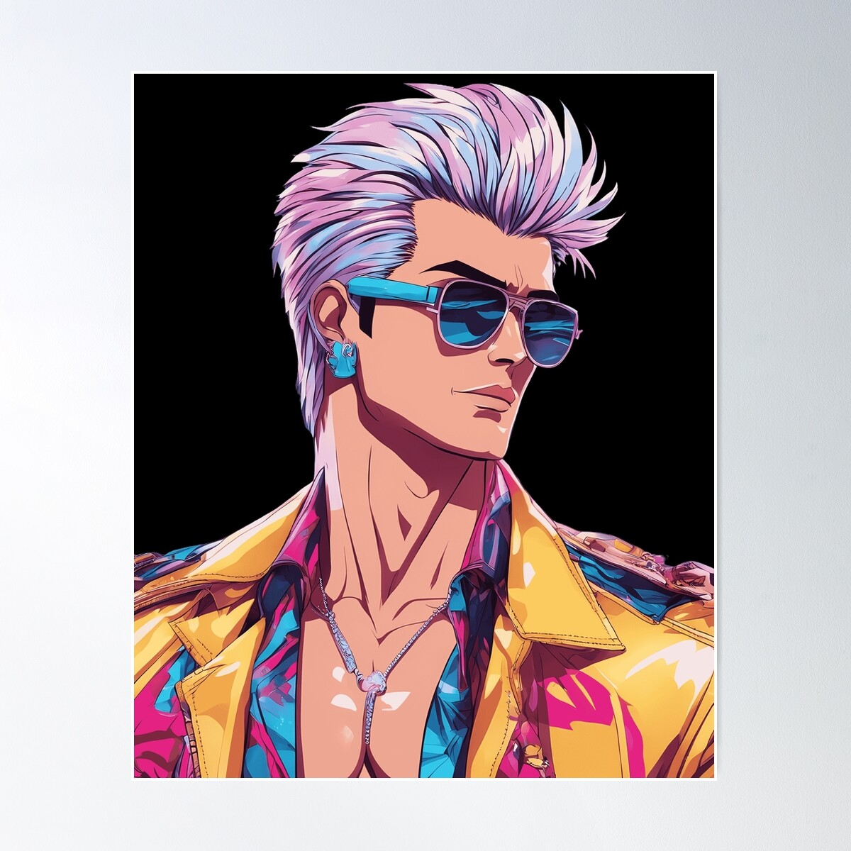Anime Lover Boy Poster Wall Art, Modern Wall Decor For Living Room ...