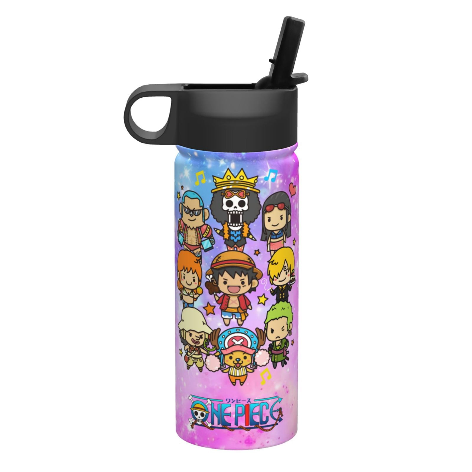 Anime Luffy 18 Oz Kids Insulated Water Bottle With Straw - Stainless ...
