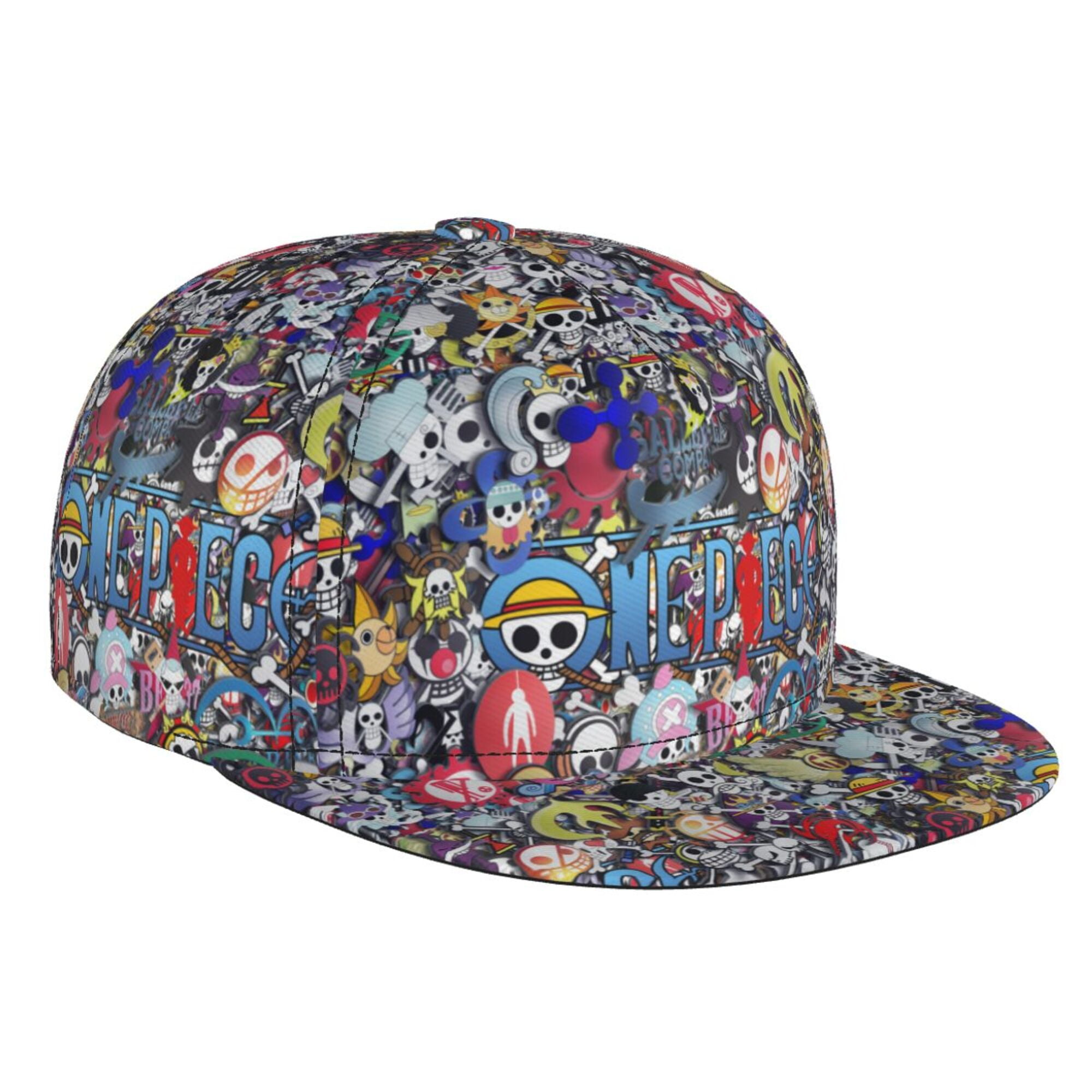 Anime Luffy Baseball Cap For Men, Women & Kids, Classic Flat Brim Hat ...