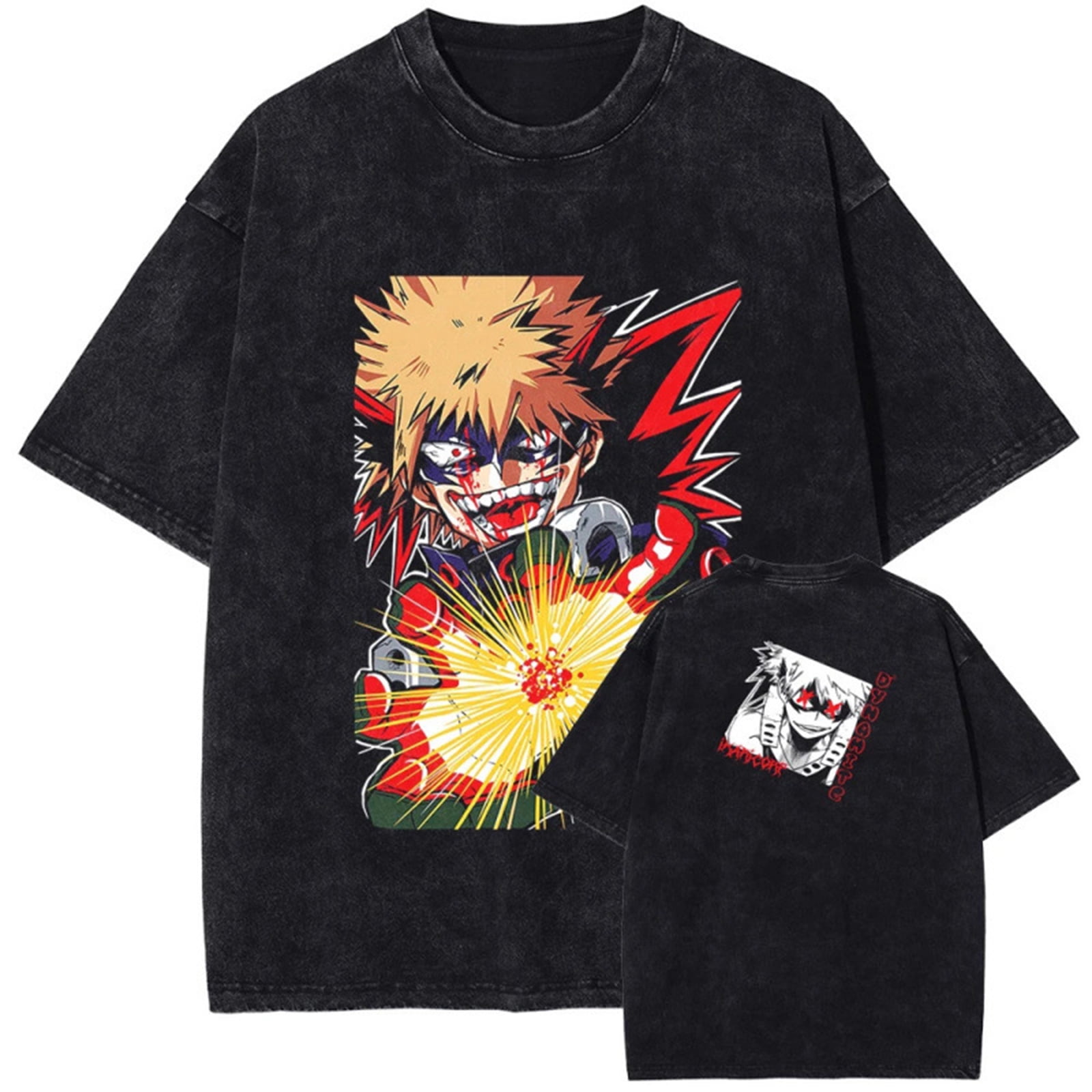 Anime MHA Casual T-shirt Streetwear Midoriya Izuku Short Sleeve Blouse ...