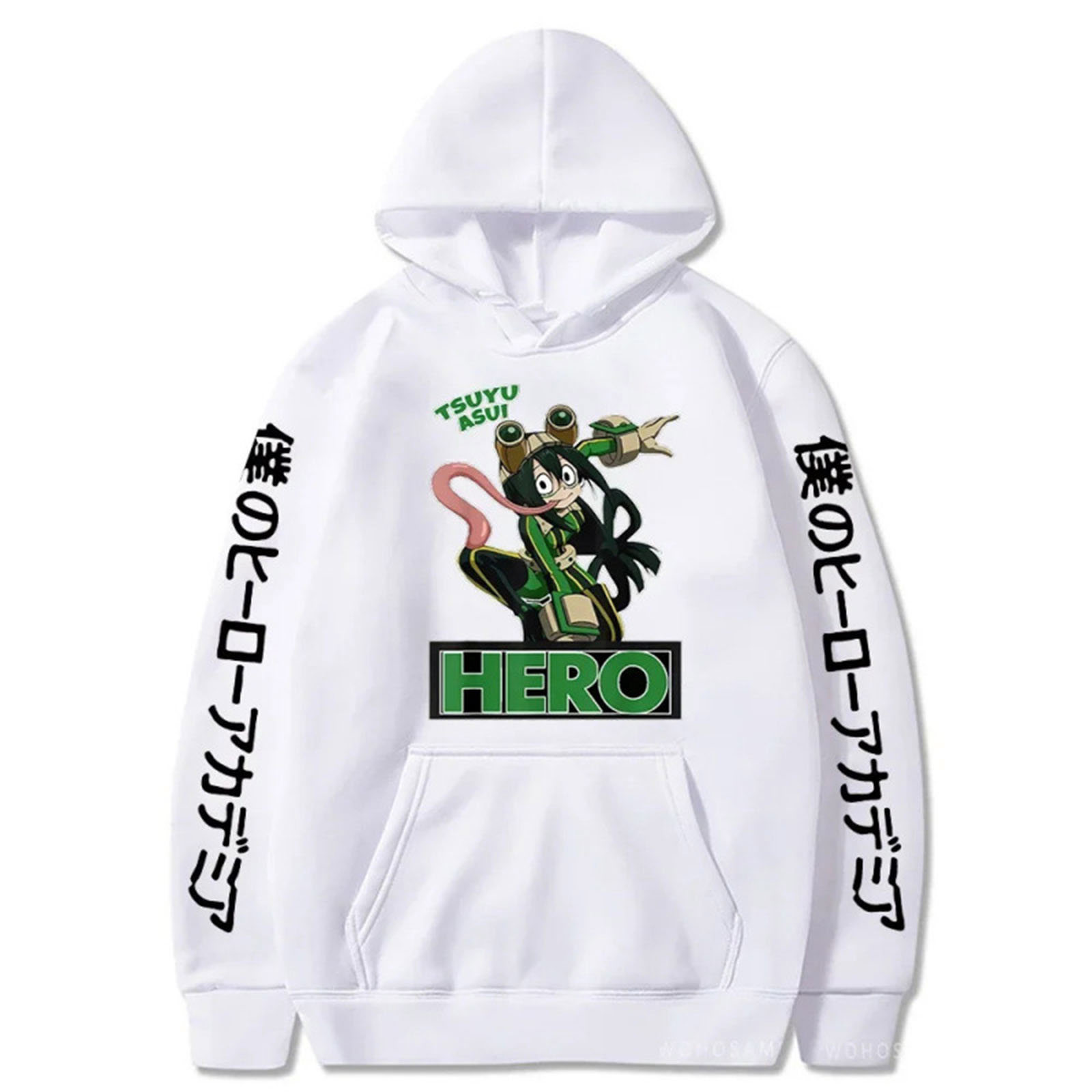 Anime MHA Hoodie Asui Tsuyu Pullover Streetwear Casual Long Sleeve ...