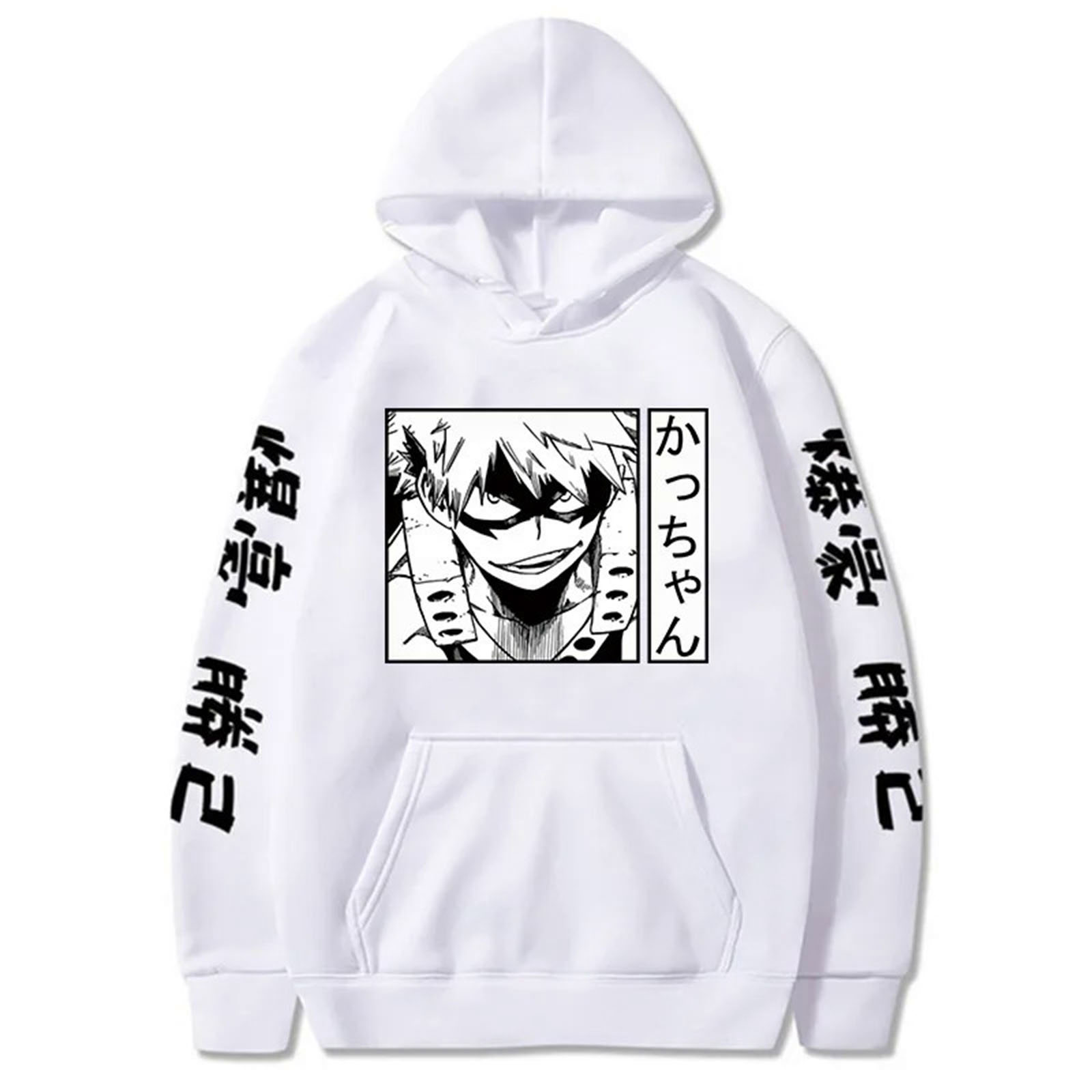 Anime MHA Hoodie Bakugou Katsuki Pullover Streetwear Casual Long Sleeve ...