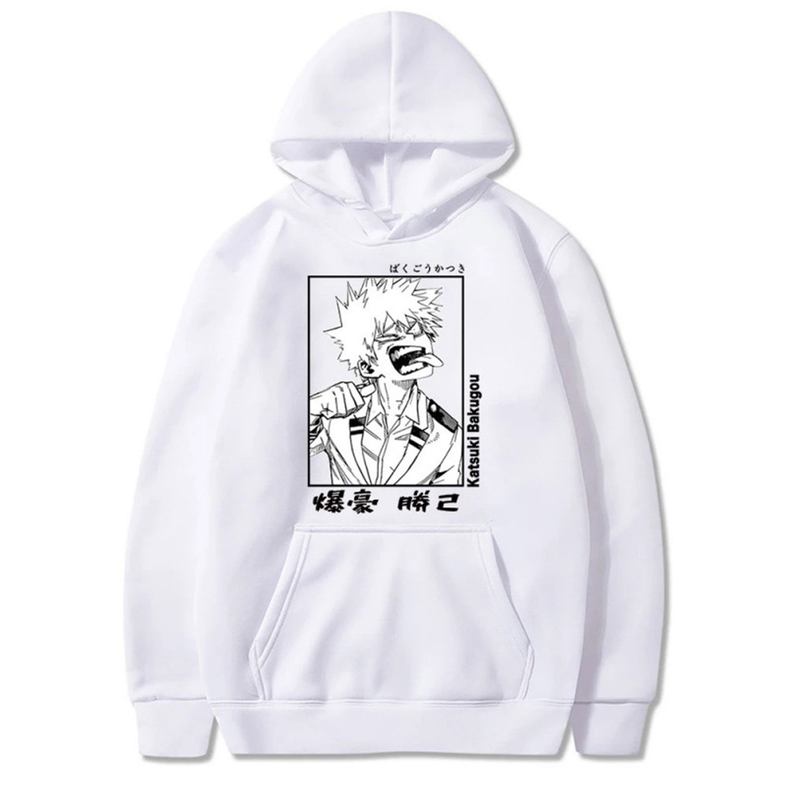 Anime MHA Hoodie Bakugou Katsuki Pullover Streetwear Casual Long Sleeve ...