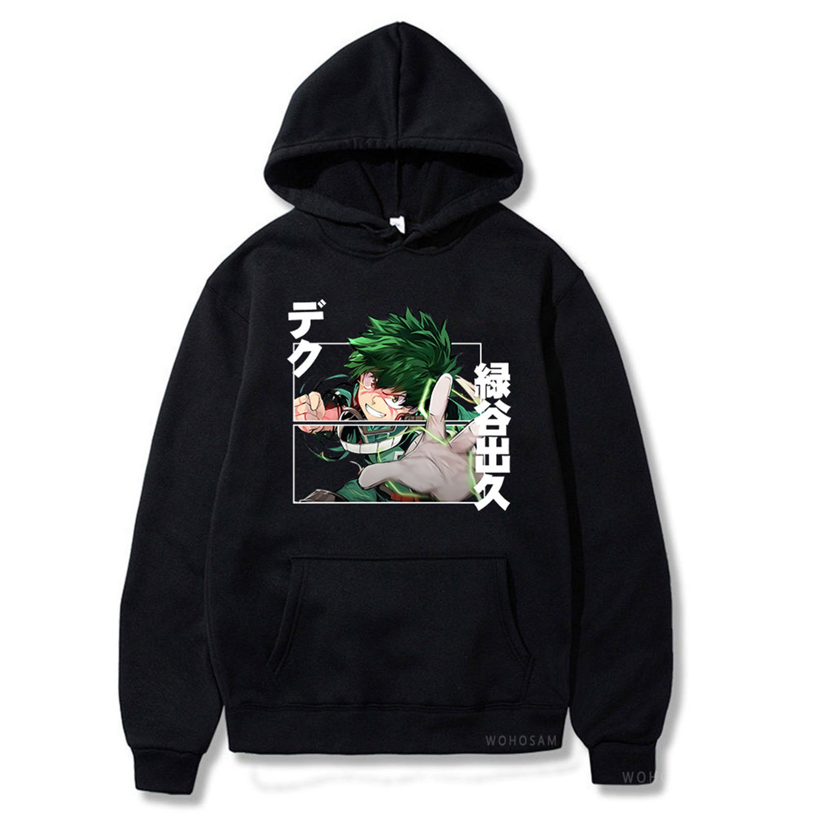 Anime MHA Hoodie Midoriya Izuku Pullover Streetwear Casual Long Sleeve ...