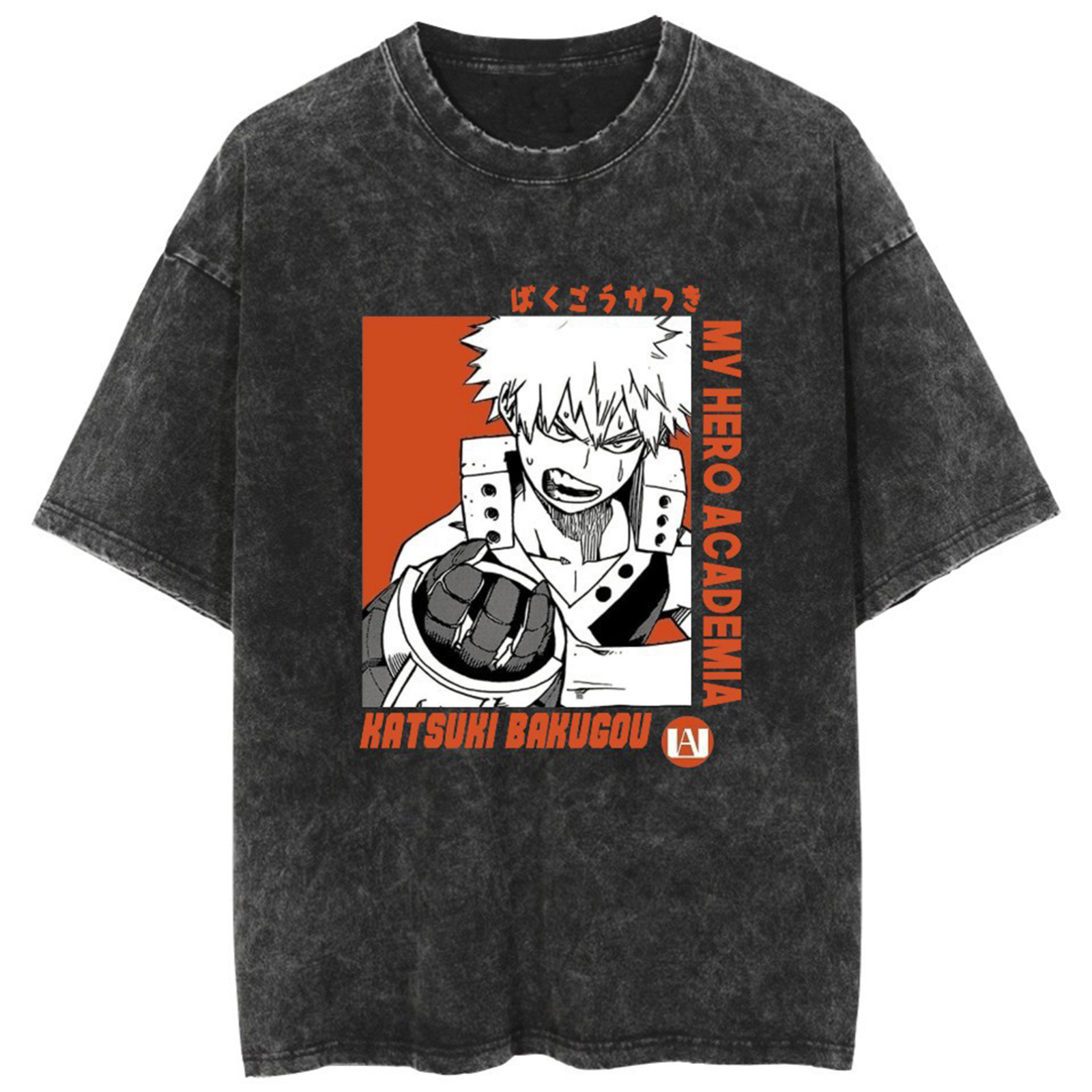 Anime MHA Short Sleeve T-Shirt Bakugou Katsuki Casual Crew Neck T-shirt ...