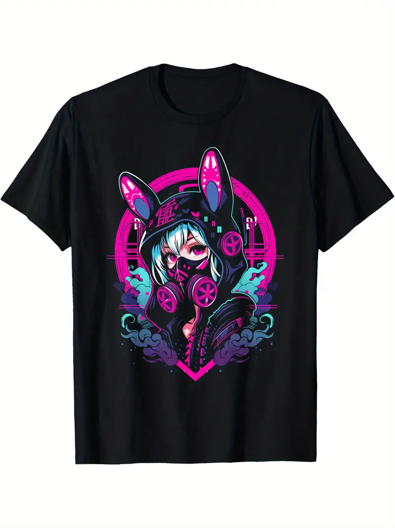 Anime Manga Cyberpunk Aesthetic Techwear Harajuku | Bunny T-Shirt ...