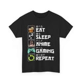 Anime Manga Lovers Shirt, Eat Sleep Anime Gaming Repeat Kawaii Fans ...