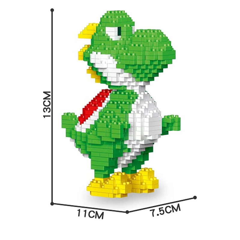 Anime Mario Building Blocks Figures Luigi Yoshi Cartoon Small Particles ...