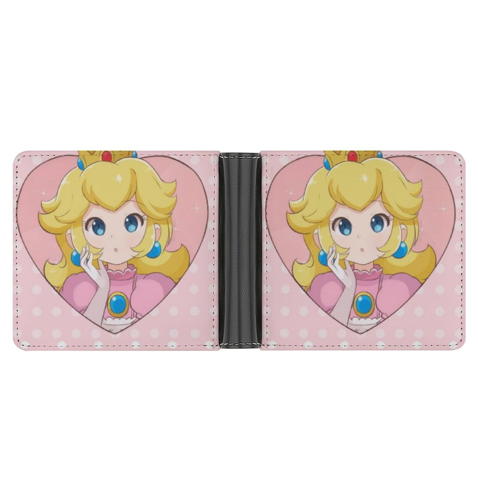 Anime Mario Princess Peach Wallet For Girls Cute Purse Leather Bifold ...