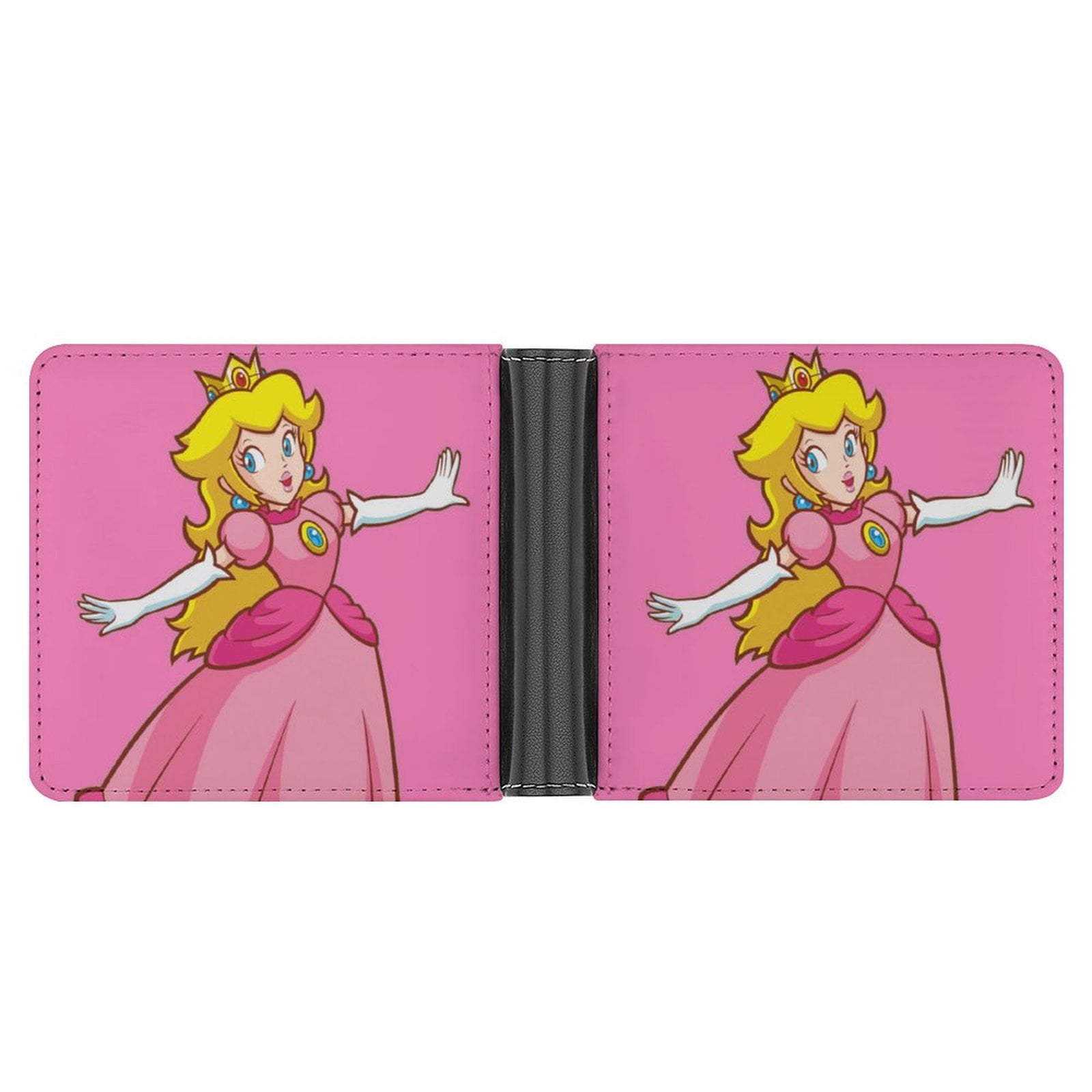 Anime Mario Princess Peach Wallet For Girls Cute Purse Leather Bifold ...