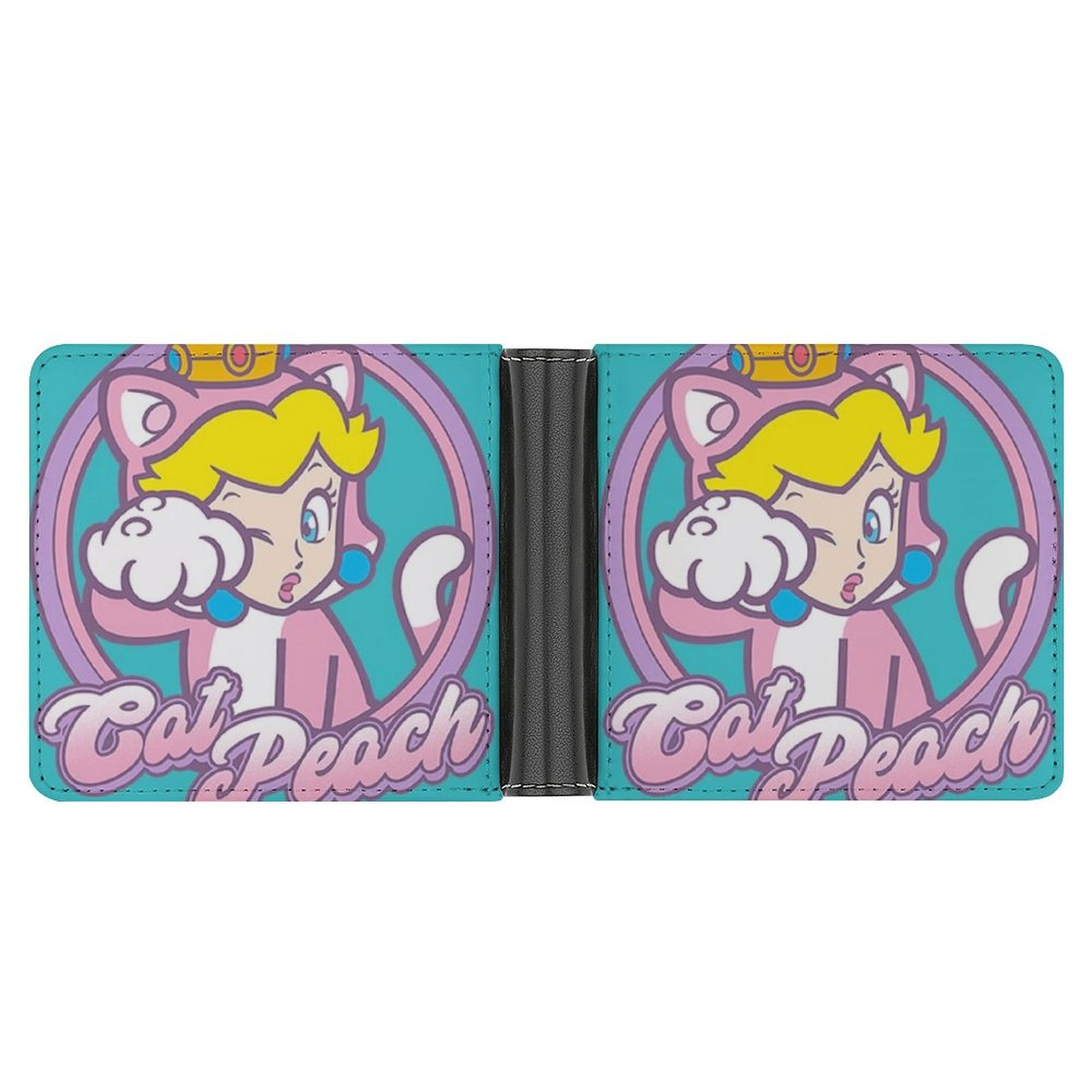 Anime Mario Princess Peach Wallet For Girls Cute Purse Leather Bifold ...