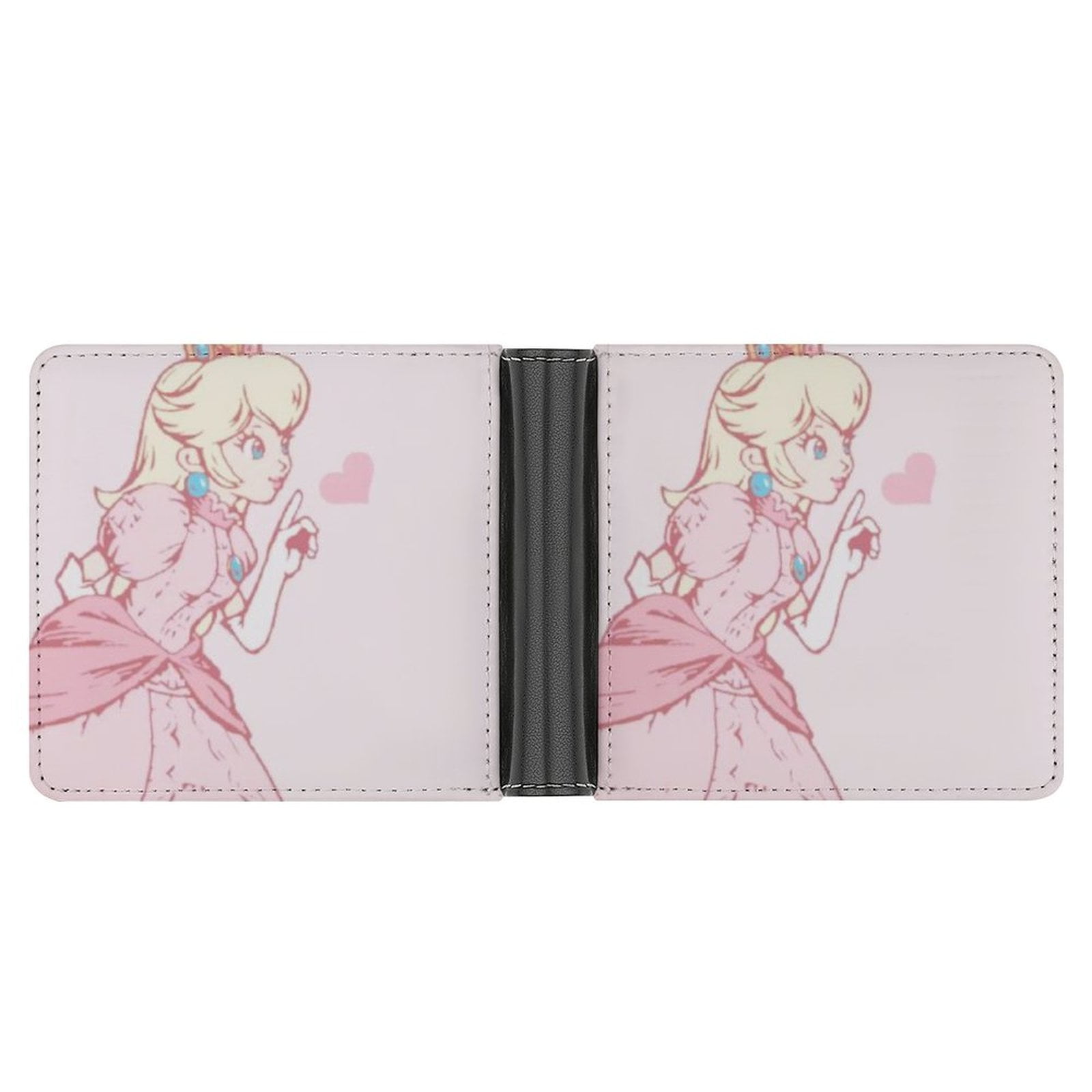 Anime Mario Princess Peach Wallet For Girls Cute Purse Leather Bifold ...