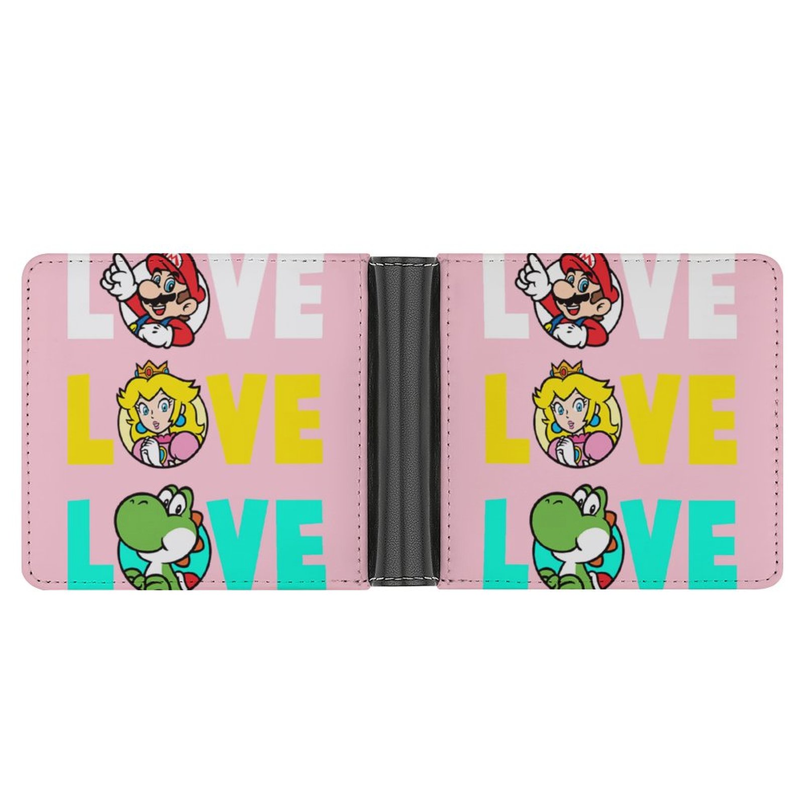 Anime Mario Princess Peach Wallet For Girls Cute Purse Leather Bifold ...