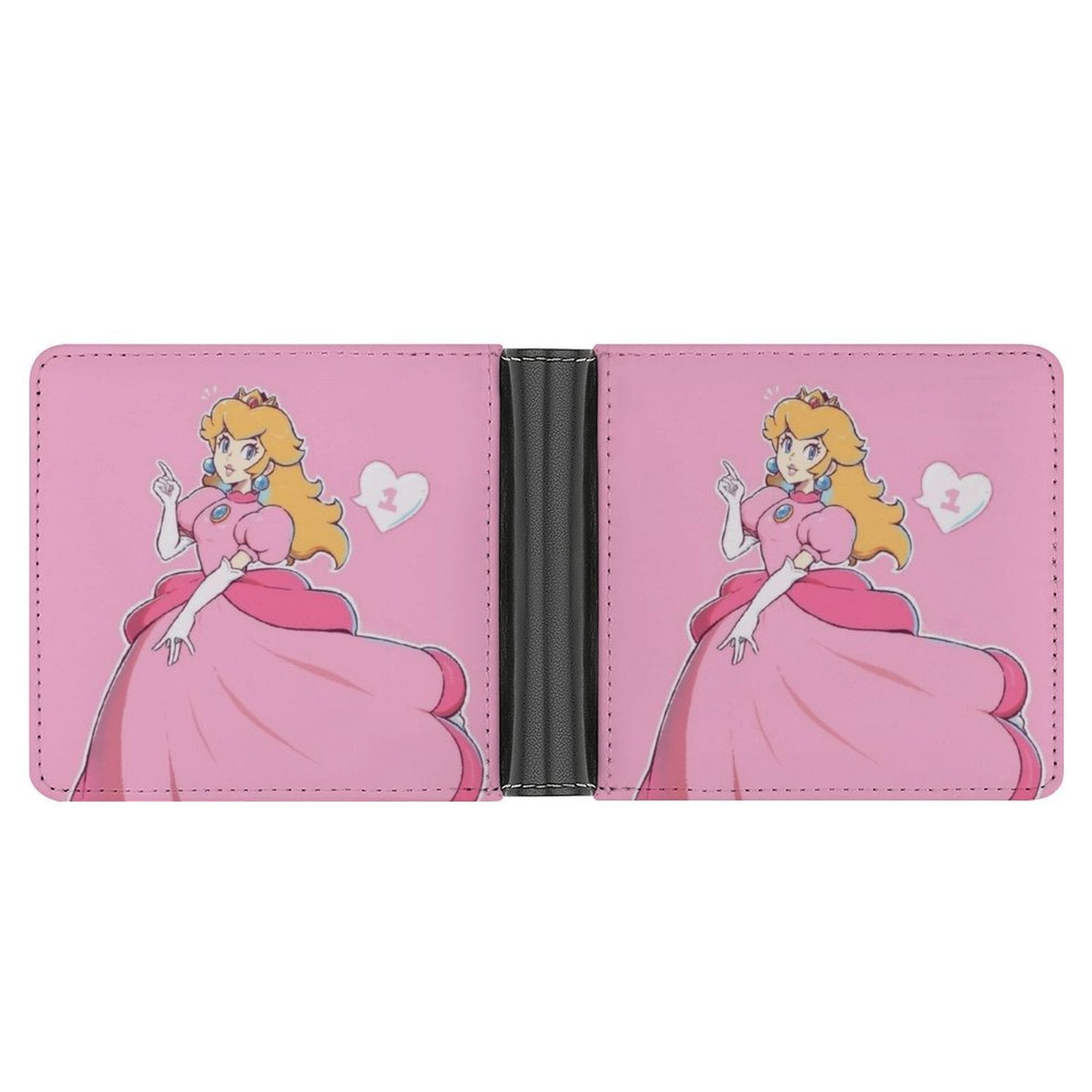 Anime Mario Princess Peach Wallet For Girls Cute Purse Leather Bifold ...