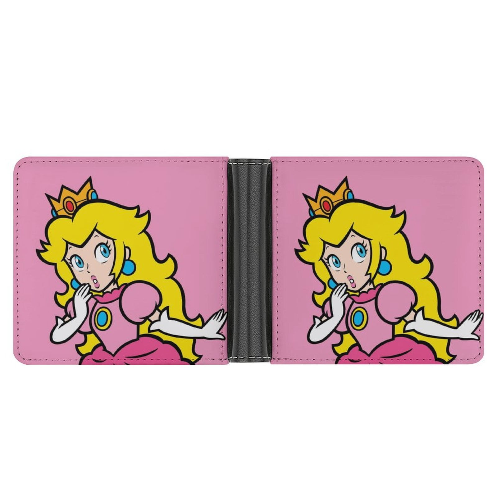 Anime Mario Princess Peach Wallet For Girls Cute Purse Leather Bifold ...