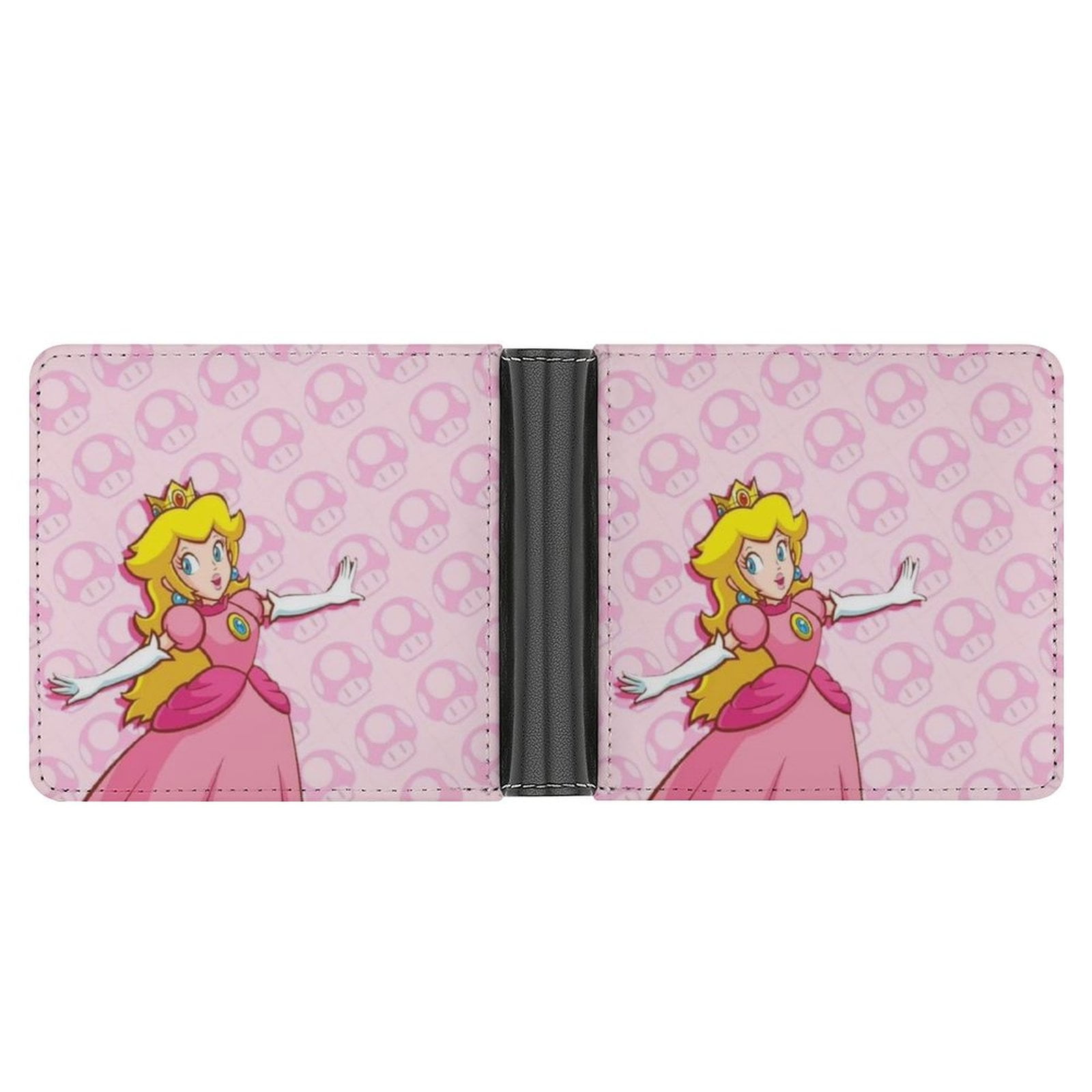 Anime Mario Princess Peach Wallet For Girls Cute Purse Leather Bifold ...