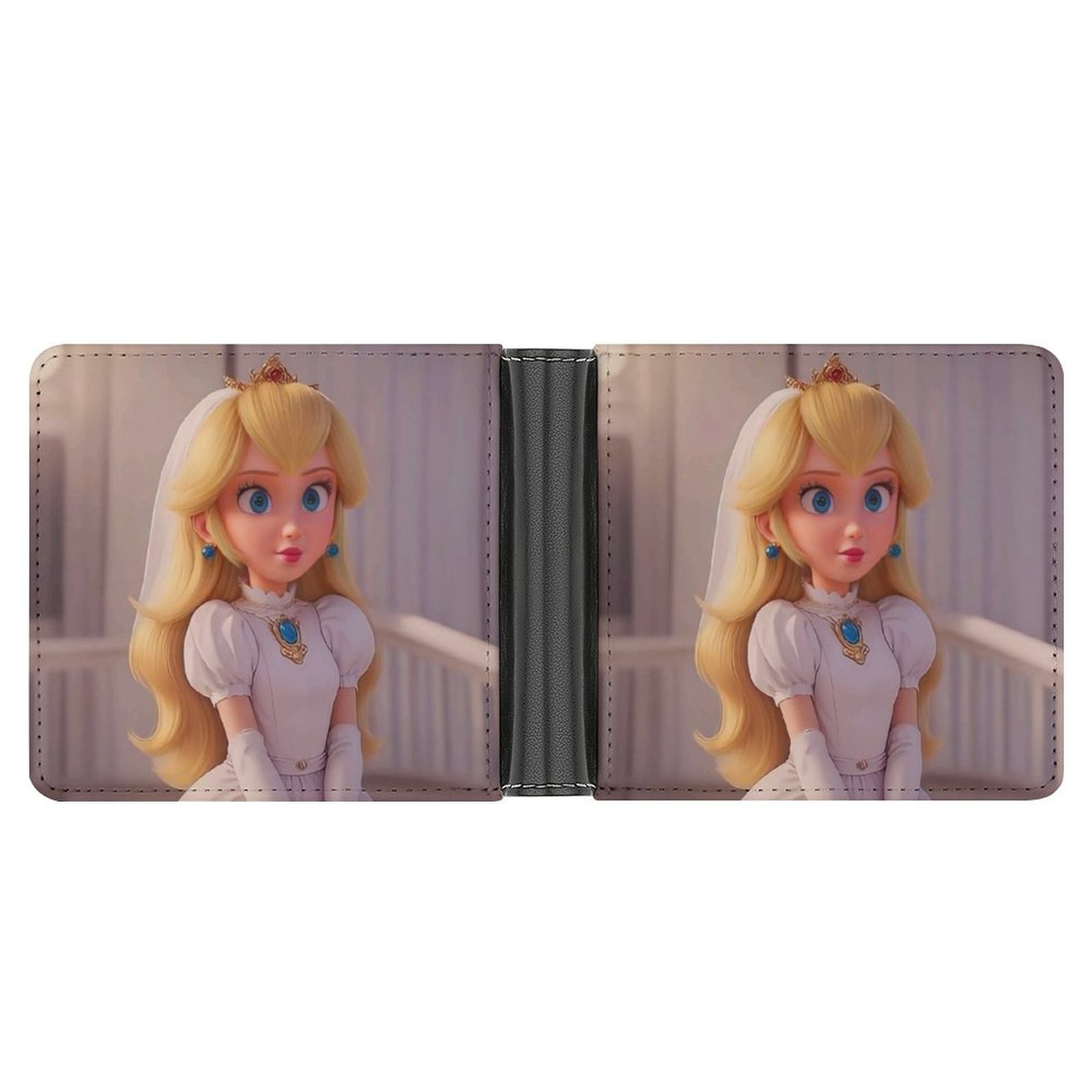 Anime Mario Princess Peach Wallet For Girls Cute Purse Leather Bifold ...