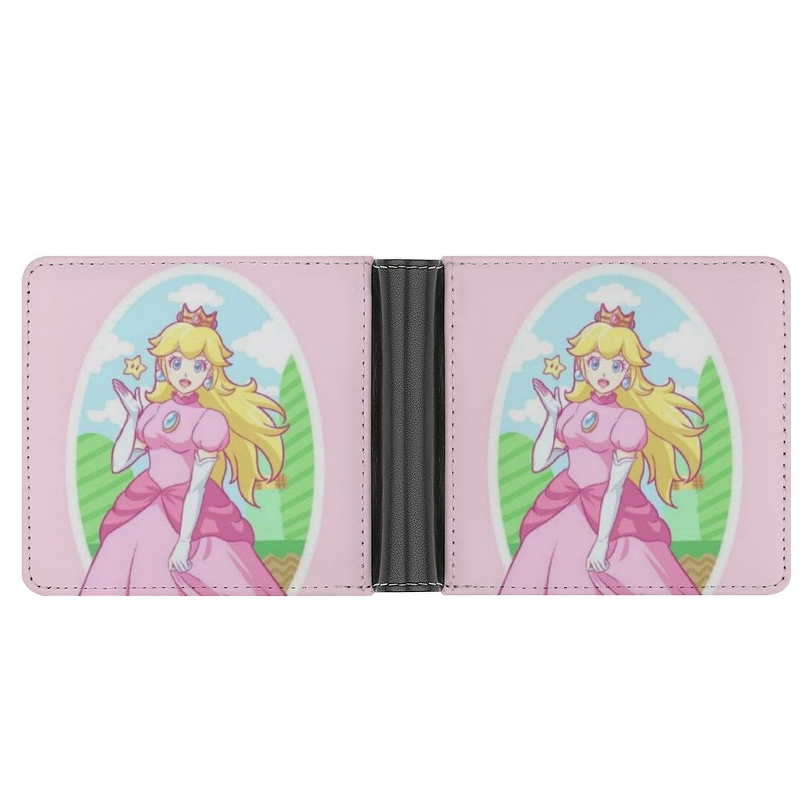 Anime Mario Princess Peach Wallet For Girls Cute Purse Leather Bifold ...